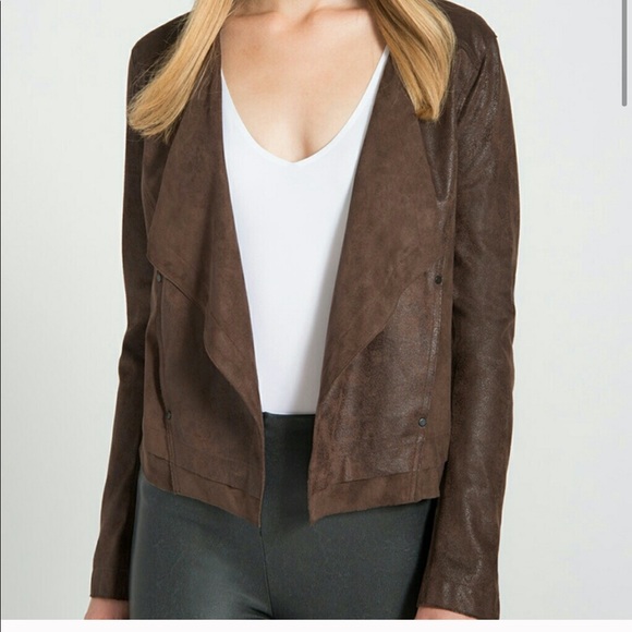 Lysse | Jackets & Coats | Lysse Faux Suede Waterfall Style Moto Jacket Brown | Poshmark